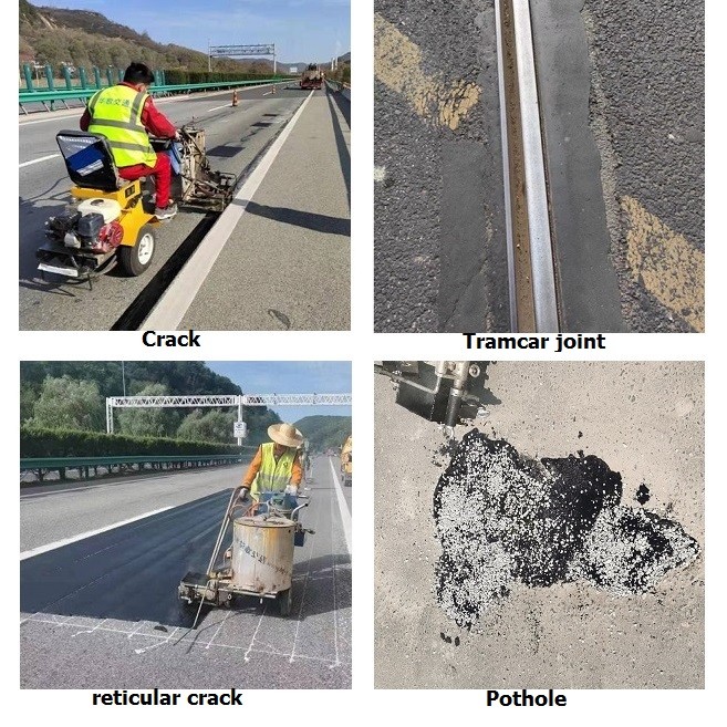 Melt Modified Asphalt Road Patching Premix For Leveling Bridge Deck ...